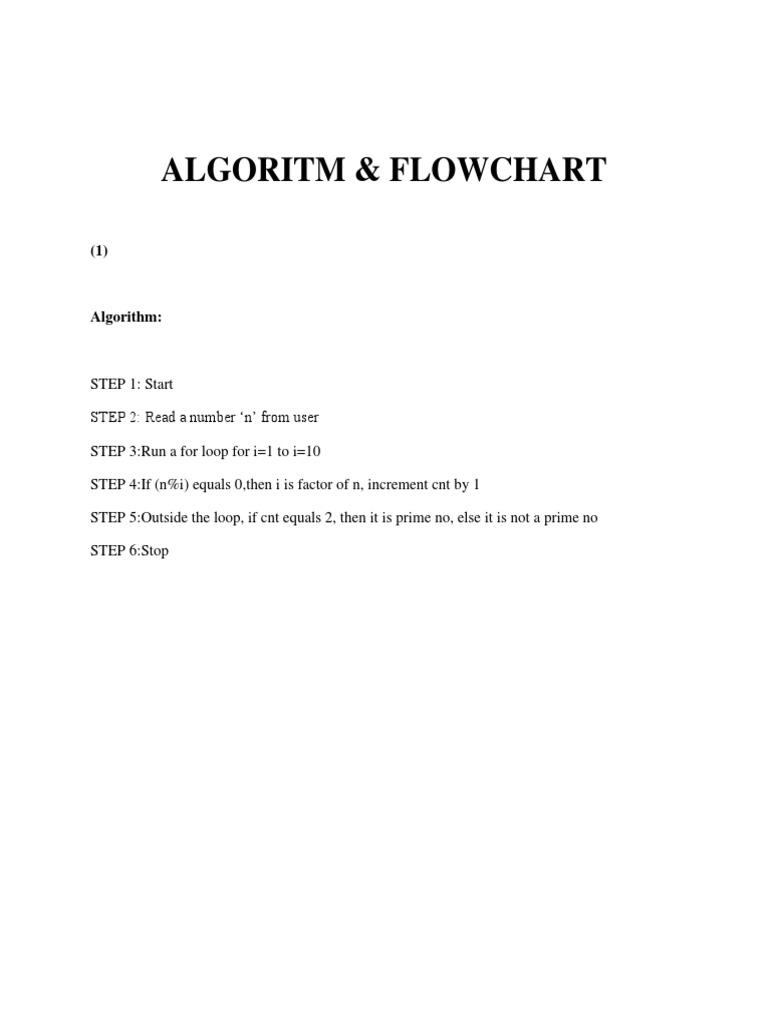 Algoritm & Flowchart | PDF