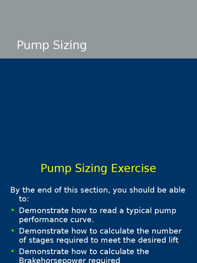 01 Pump Selection | PDF | Horsepower | Pump