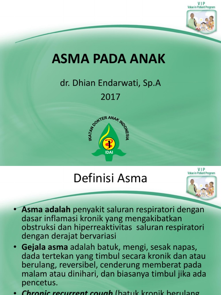 Klasifikasi dan Tahapan Diagnosis Asma pada Anak | PDF