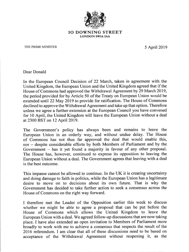 PM Letter To His Excellency MR Donald Tusk | PDF