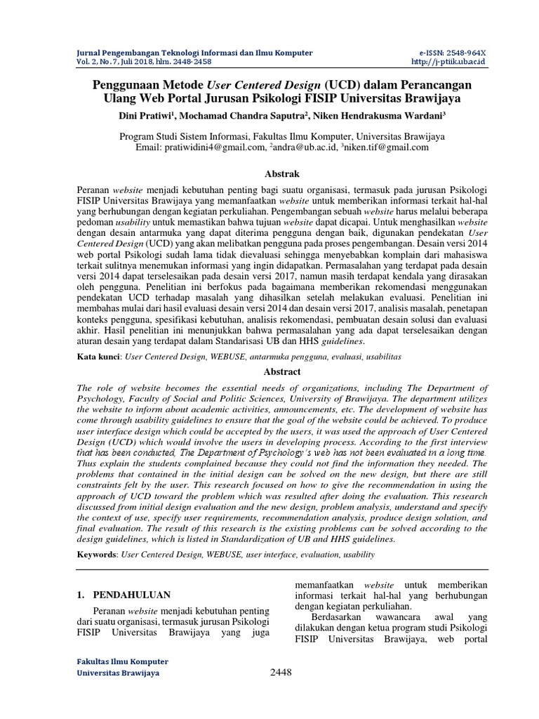 Penggunaan Metode User Centered Design (UCD) Dalam Perancangan Ulang Web Portal Jurusan ...