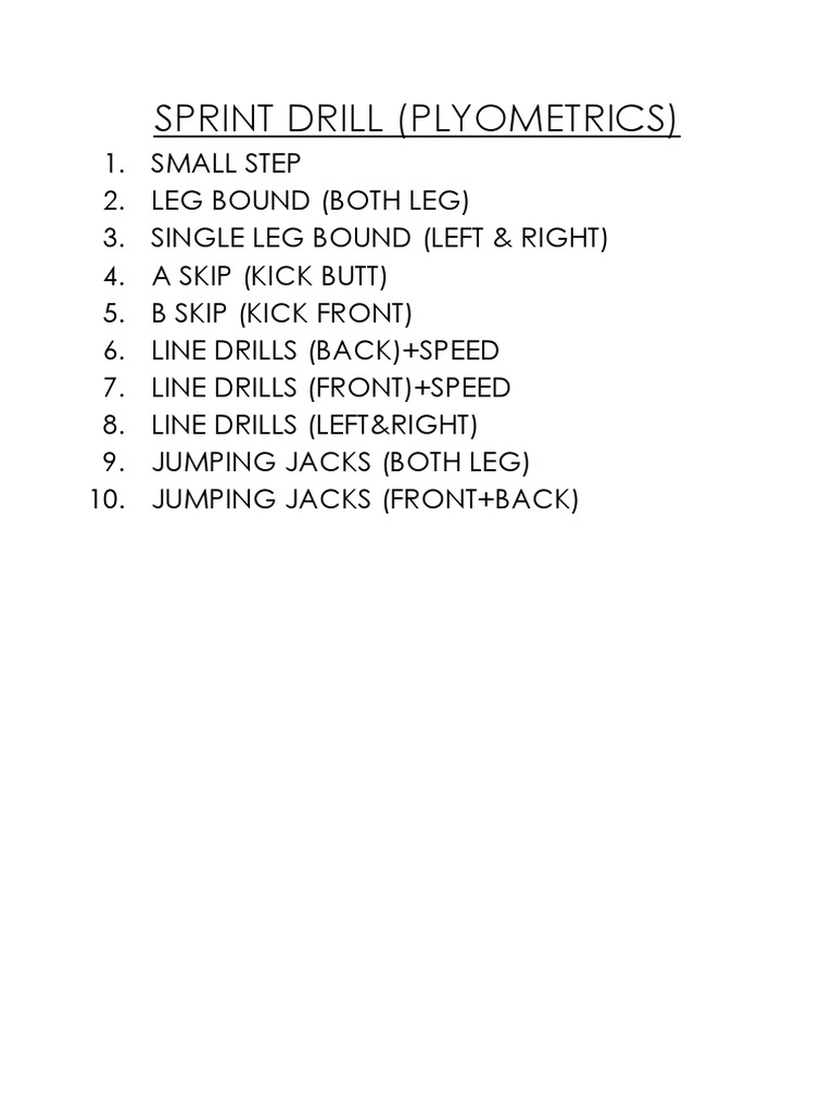 Sprint Drill Exercise | PDF
