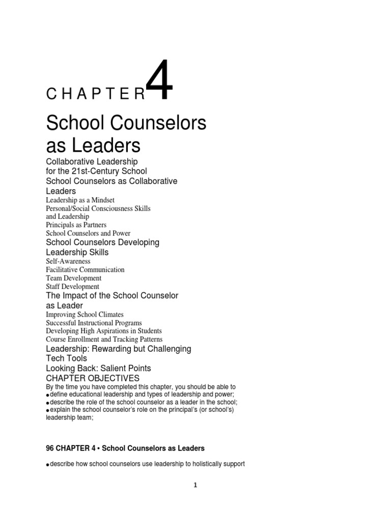 School Counselors As Leaders | PDF | School Counselor | Leadership