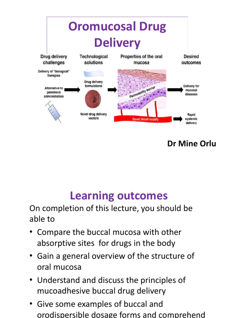 Oromucosal Drug Delivery 2015: DR Mine Orlu | PDF | Adhesion | Chemistry