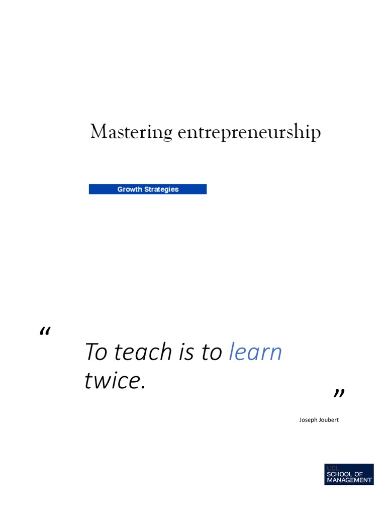 Mastering Entrepreneurship: Growth Strategies | PDF | Franchising | License