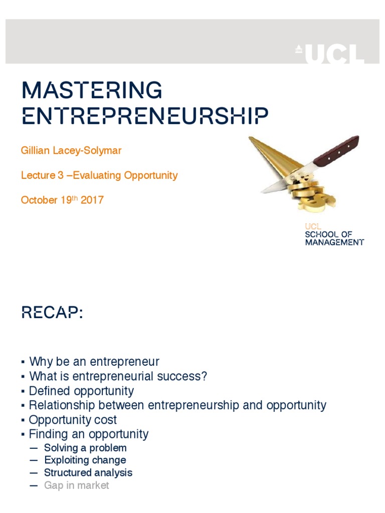 Evaluating Entrepreneurial Opportunities: A Comparison of Frameworks ...