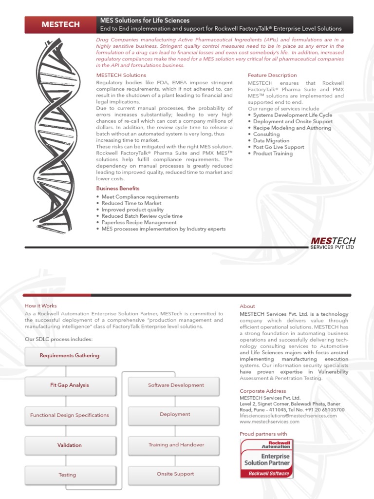 MESTECH - Life Sciences Solutions | PDF | Pharmaceutical Industry ...