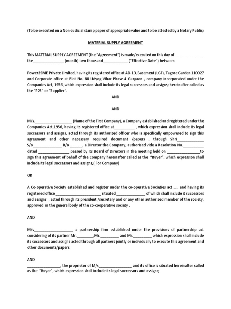 BG Raw Material Agreement Updated | PDF | Liquidation | Guarantee