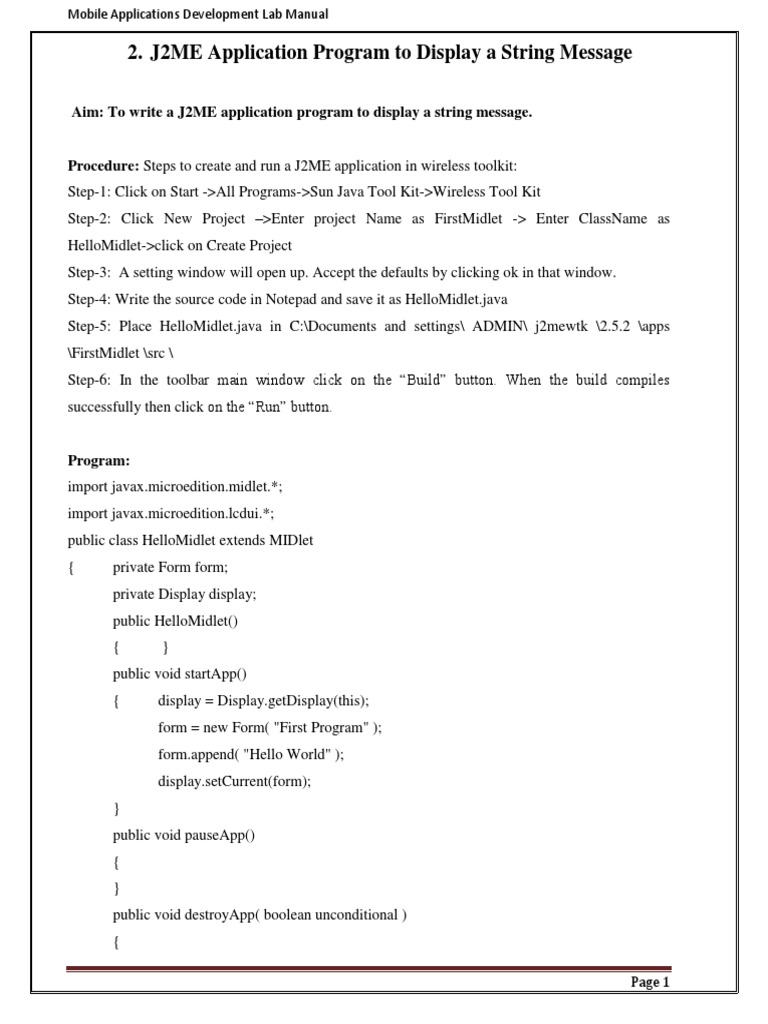 Mobile Application Development Lab Final | PDF | Button (Computing ...