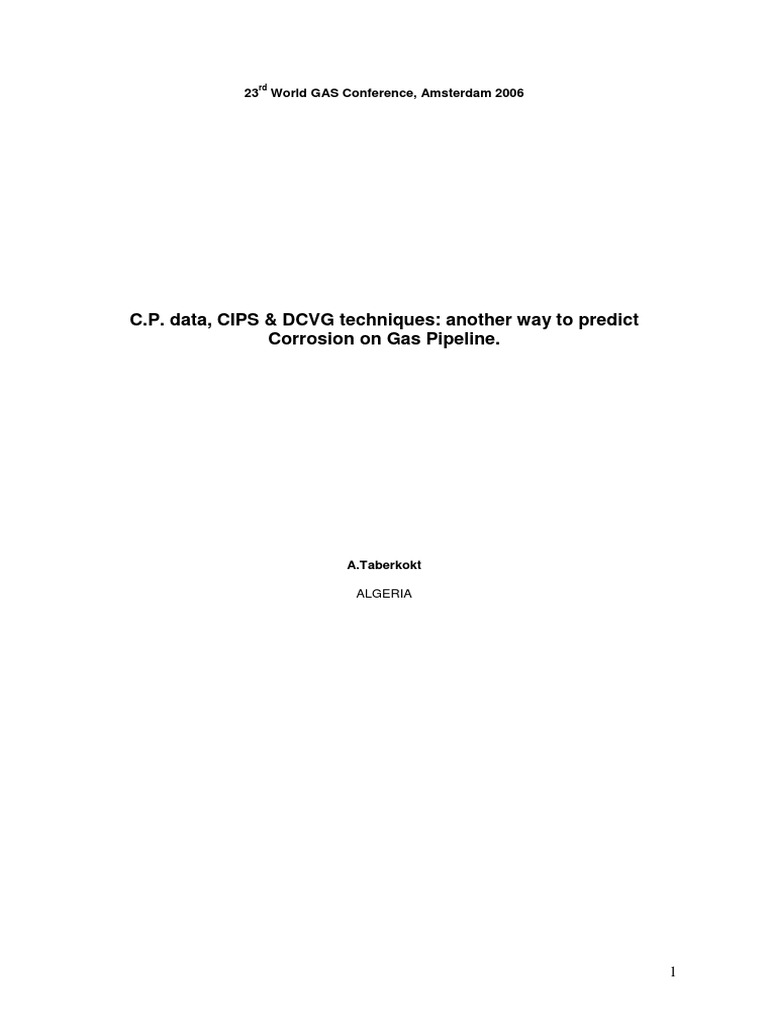 C.P. Data, CIPS & DCVG Techniques: Another Way To Predict Corrosion On ...