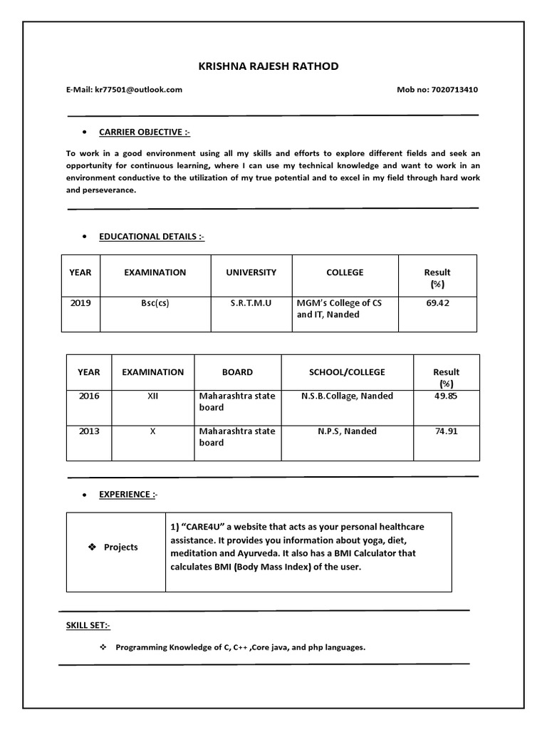 Krish Resume | PDF | Cognition | Learning
