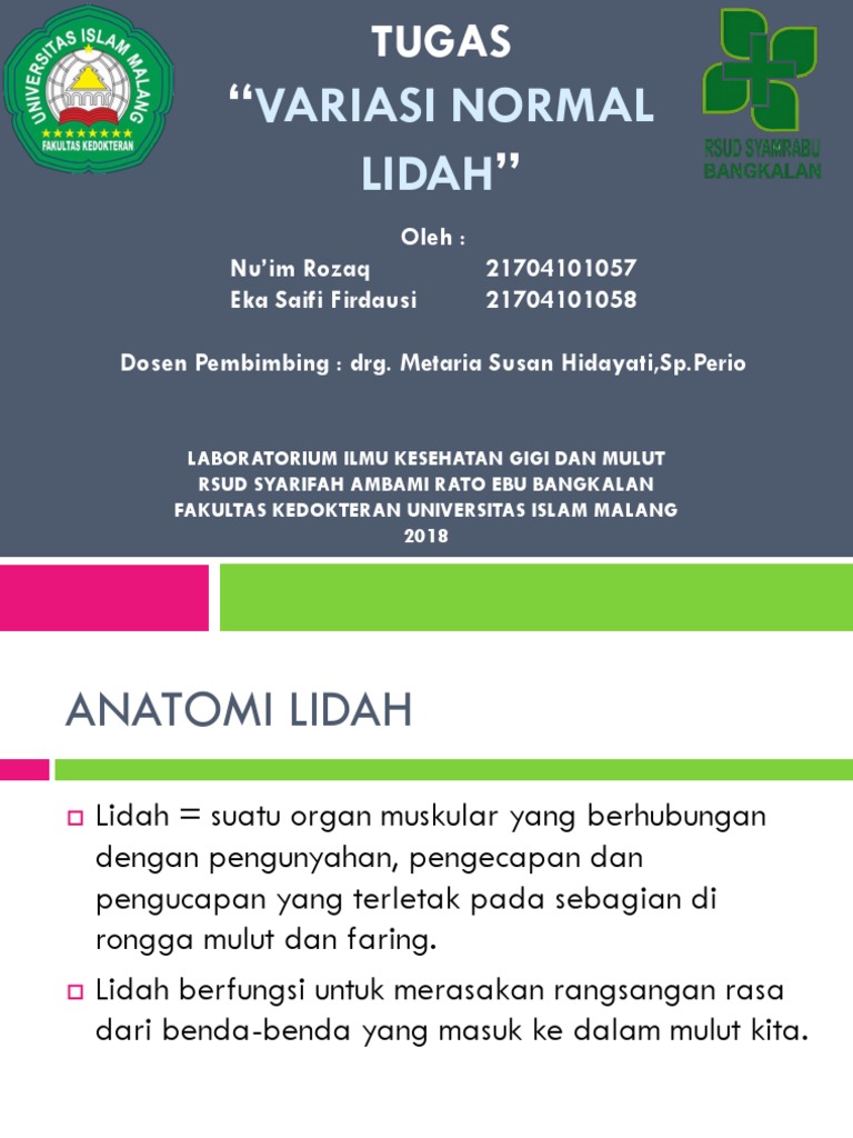Variasi Normal Lidah: Anatomi dan Kelainan | PDF