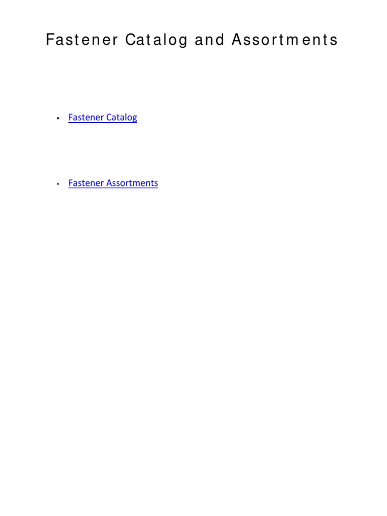 Fastener Catalog and Assortments | Download Free PDF | Screw | Metals