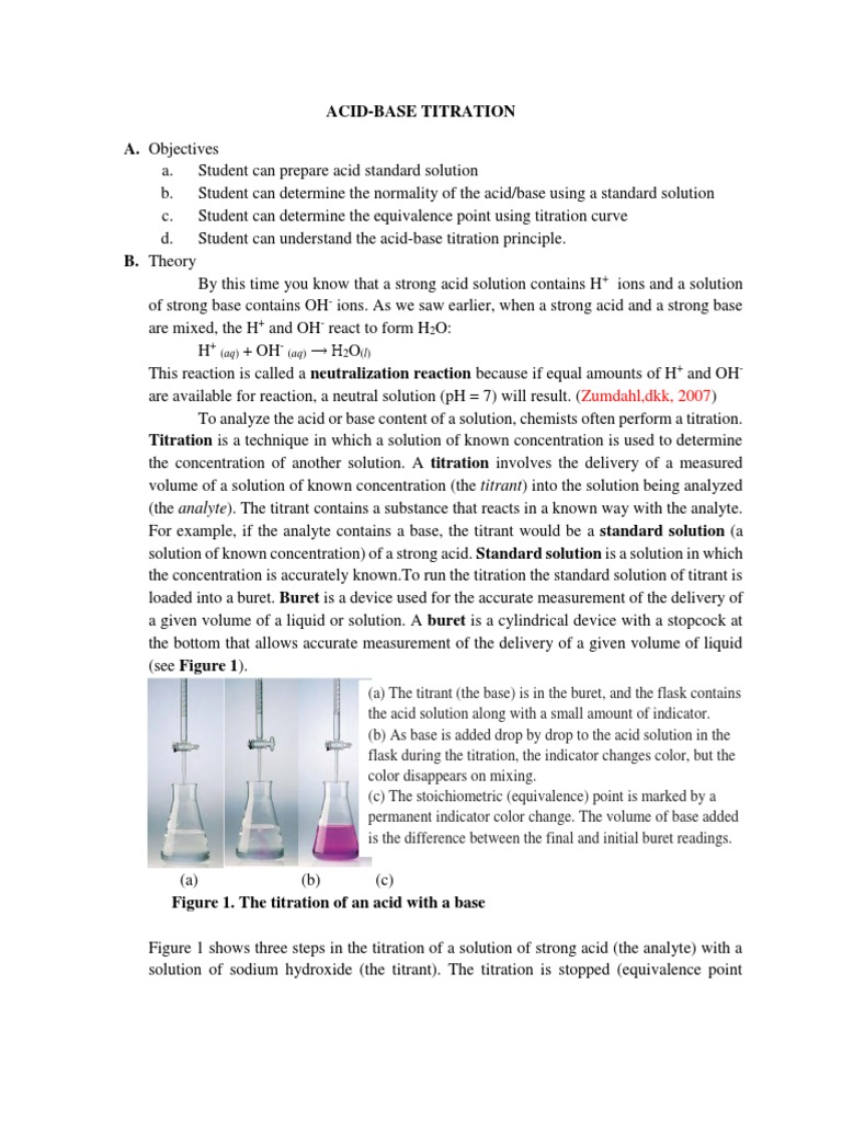 ACID-BASE Titration | PDF | Titration | Chemistry