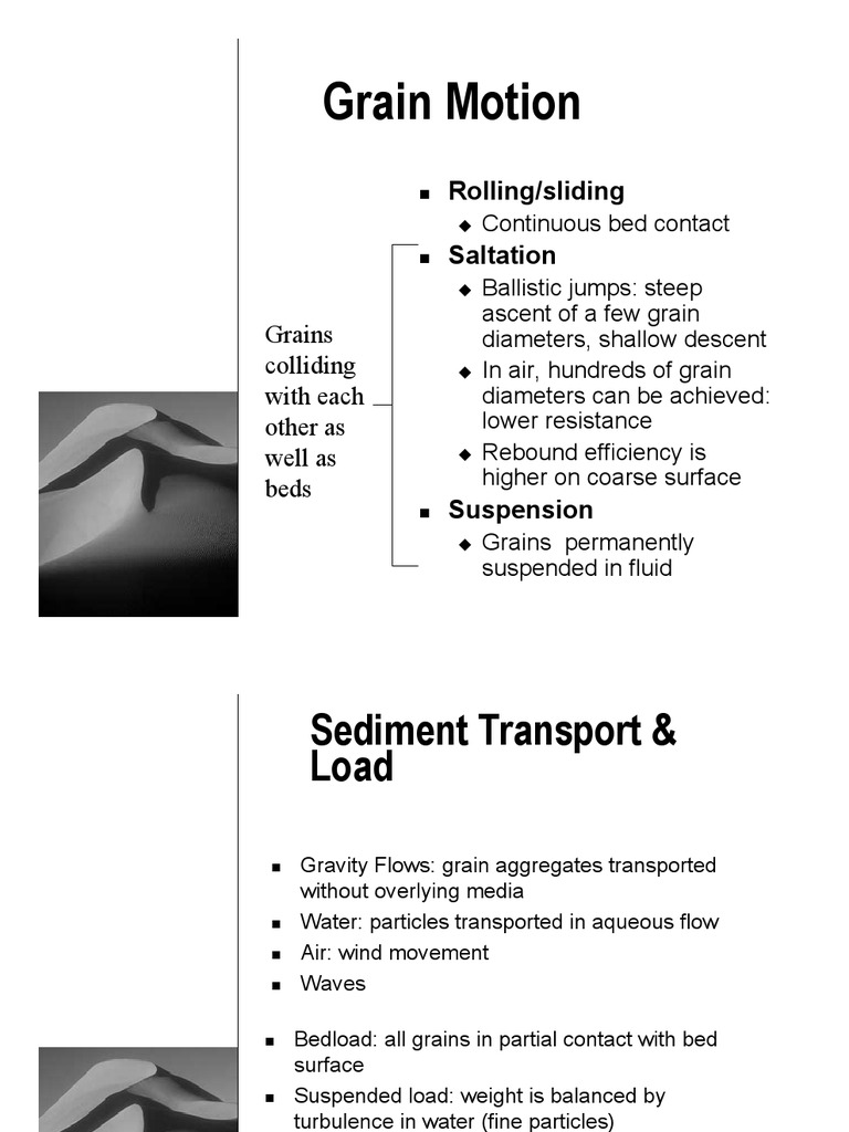 Grain Motion: Rolling/sliding Saltation | PDF | Physical Geography ...
