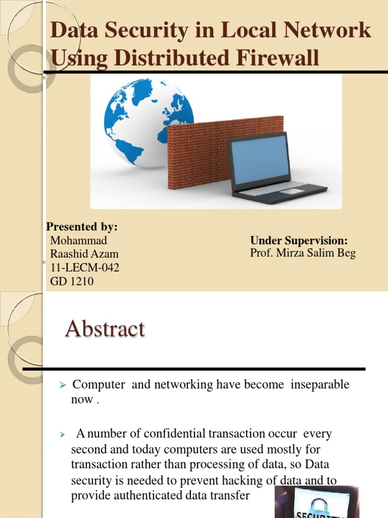 Data Security In Local Network Using Distributed Firewall Pdf Firewall Computing Crime 