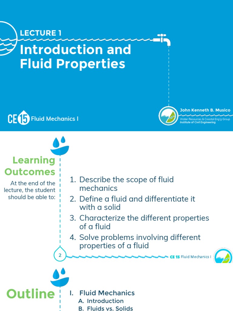 Lecture 1 - Introduction & Fluid Properties PDF | PDF | Fluid Mechanics ...