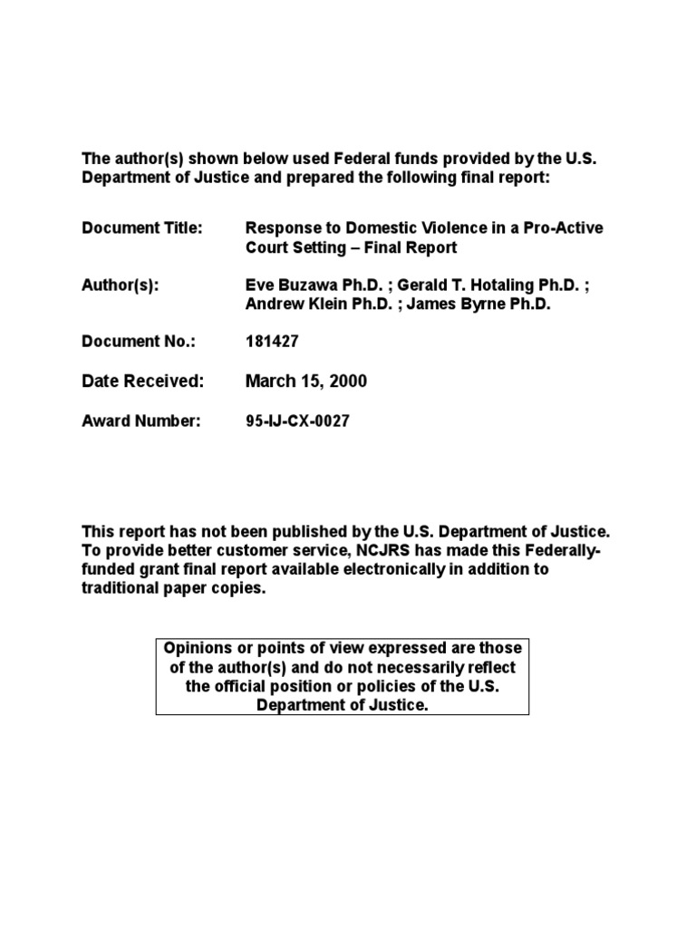Date Received: March 15, 2000 | PDF | Domestic Violence | Violence
