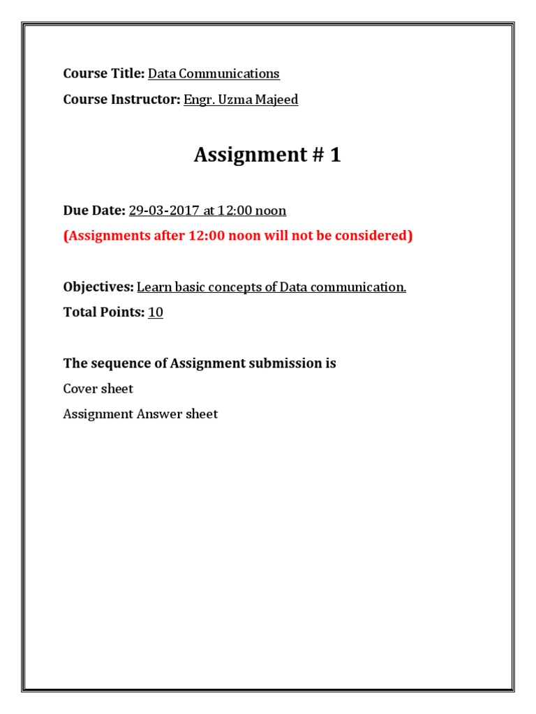 Assignment Data Communication | PDF