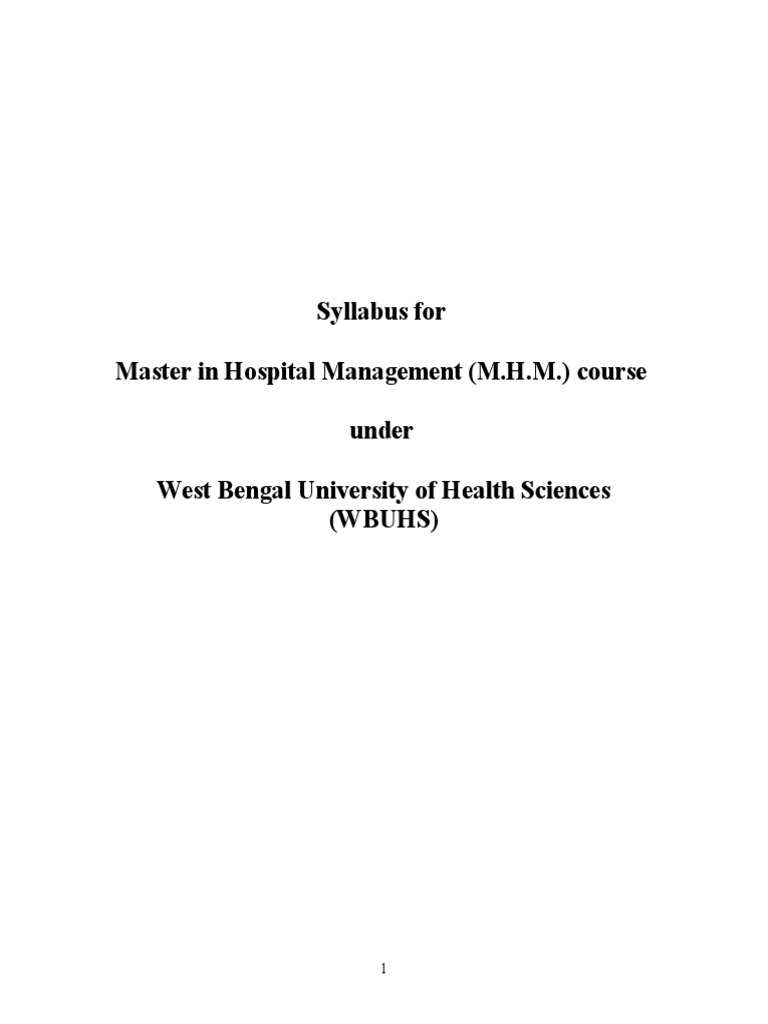 Master in Hospital MGT Syllabus | PDF | Strategic Management | Human ...