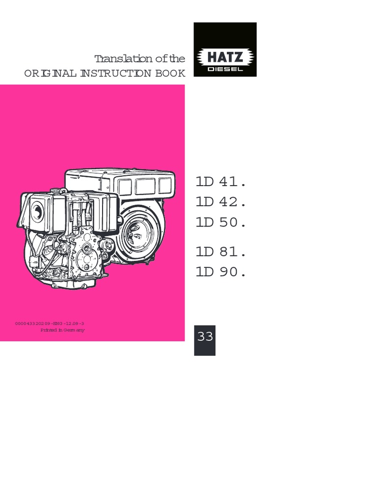 HATZ 1D41 1D42 1D50 1D81 1D90 Diesel IM | PDF | Systems Engineering ...