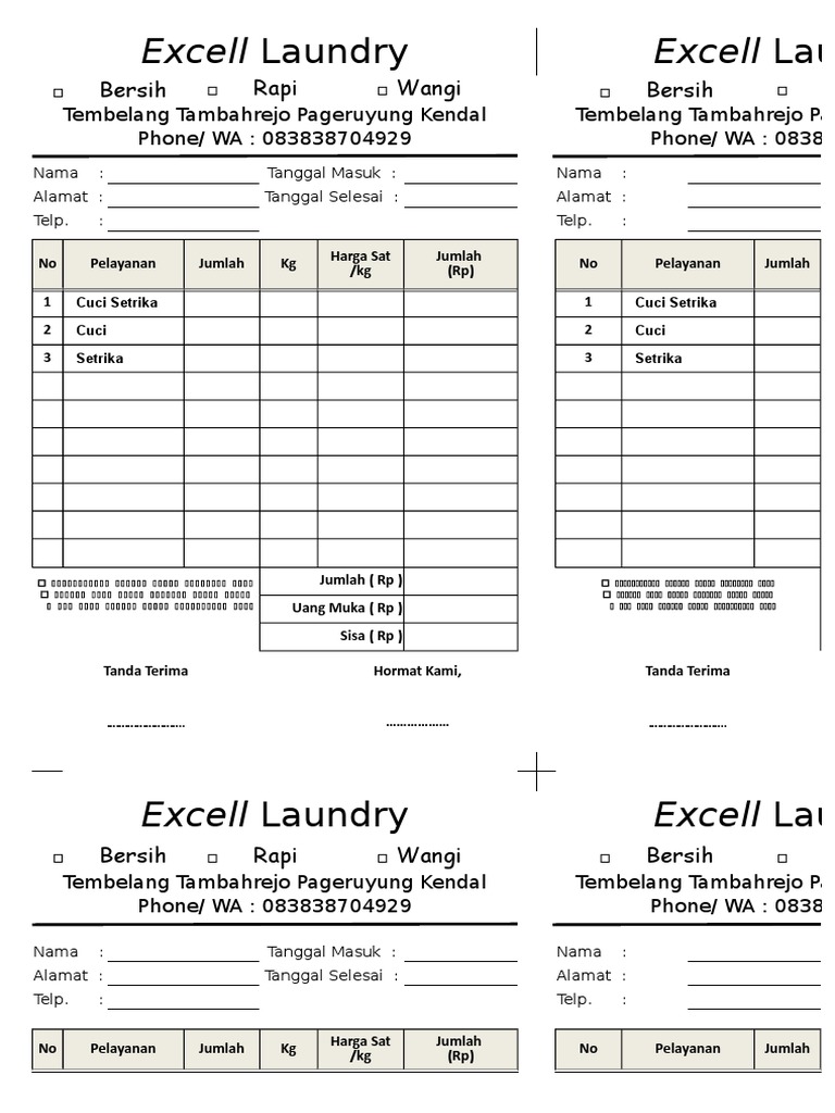 Excell Laundry Excell Laundry: Bersih Rapi Wangi Bersih Rapi | PDF