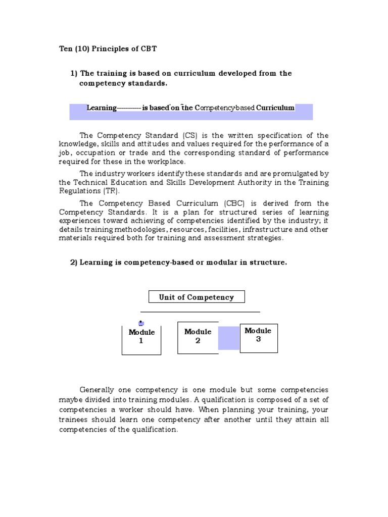 Competency Based Training | PDF | Curriculum | Learning