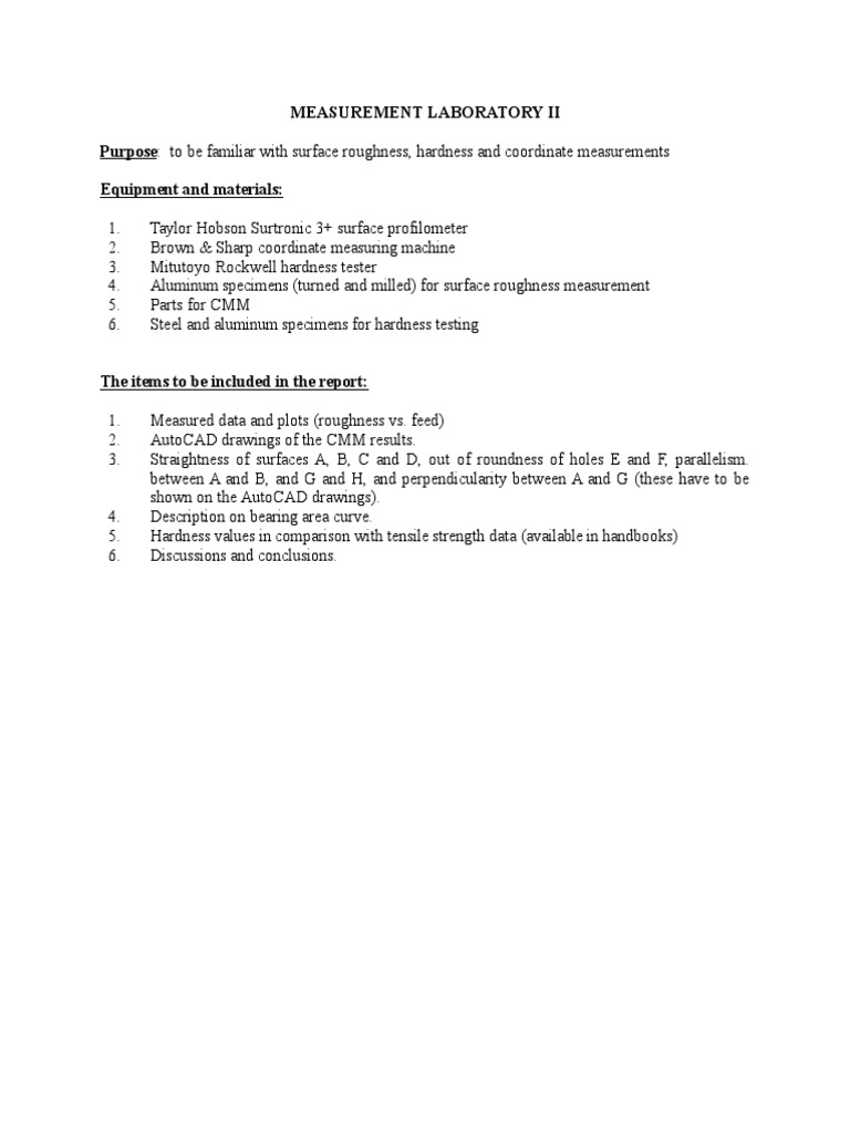 Lab 2 B | PDF | Surface Roughness | Hardness