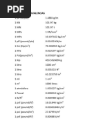 Tabla Conversion Unidades | PDF | Pascal (Unidad) | Kilogramo