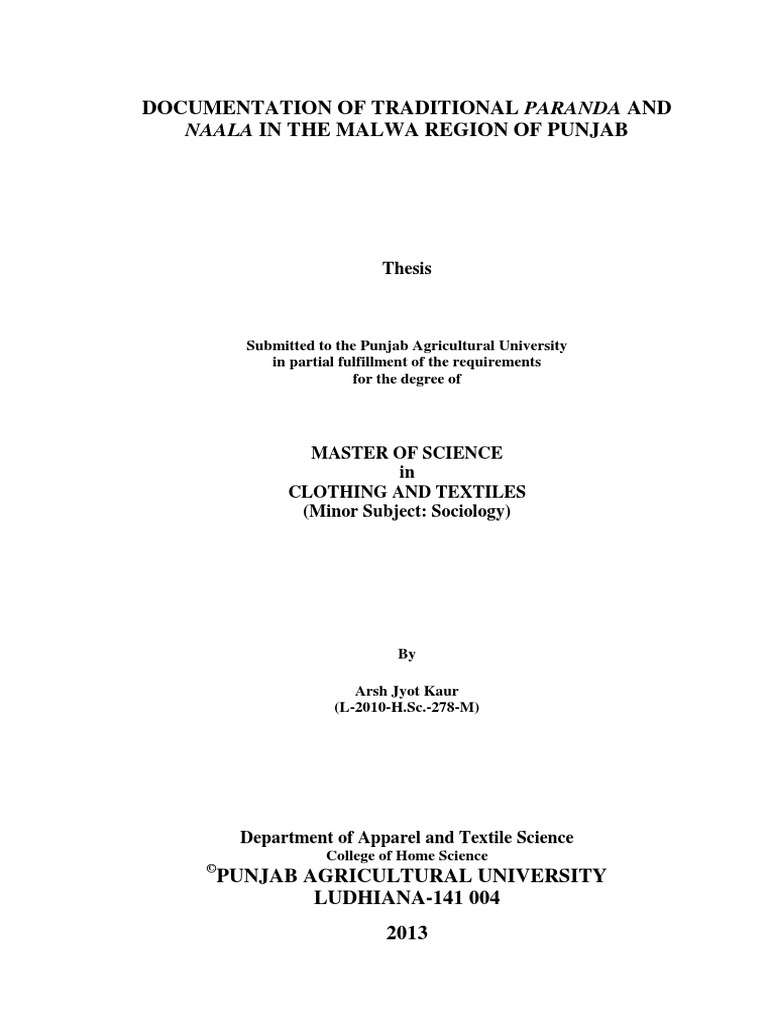 Arshjot Final Thesis PDF | PDF | Weaving | Textiles