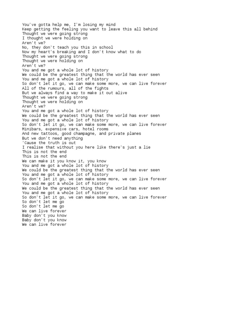 History by One Direction Lyrics | PDF