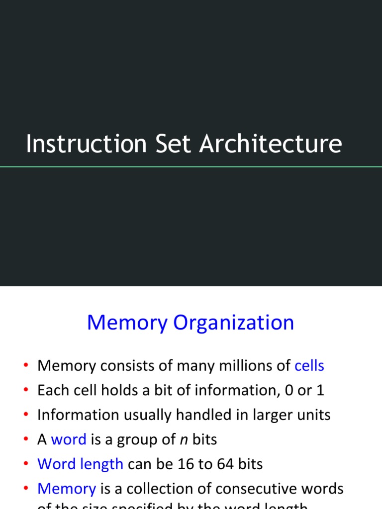 Instruction Set Architecture | Download Free PDF | Assembly Language | Subroutine