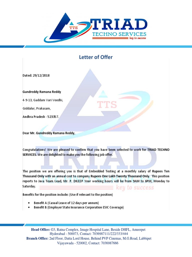 Offer Letter New | PDF