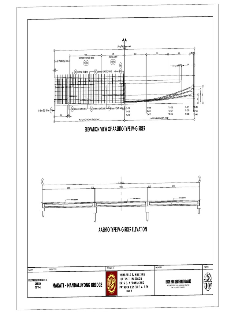 Elevation View of Aashto Type Iv-Girder: Makati - Mandaluyong Bridge ...