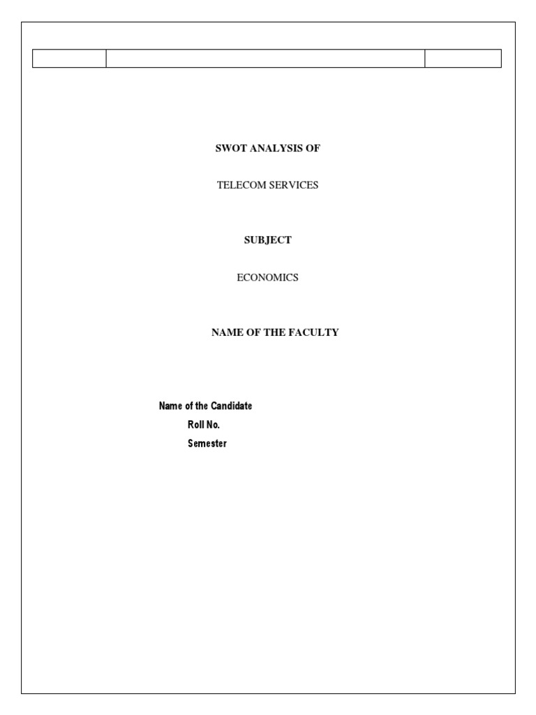 Swot Analysis Of: Telecom Services | PDF | Telecommunication | Computer ...