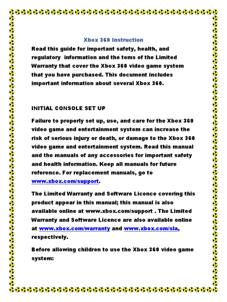 Xbox 360 Instruction | PDF | Xbox 360 | Video Games