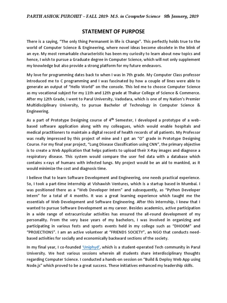 Sop Nyu | PDF | Computer Science | Prototype