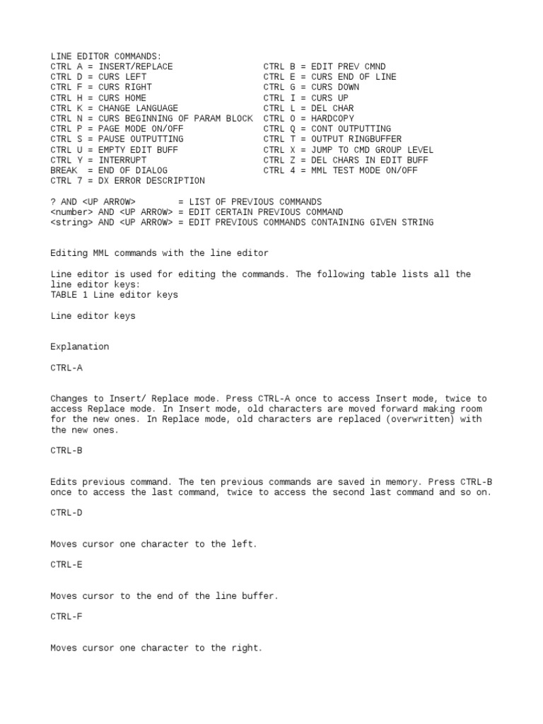 Editing MML Commands | PDF | Control Key | Cursor (User Interface)