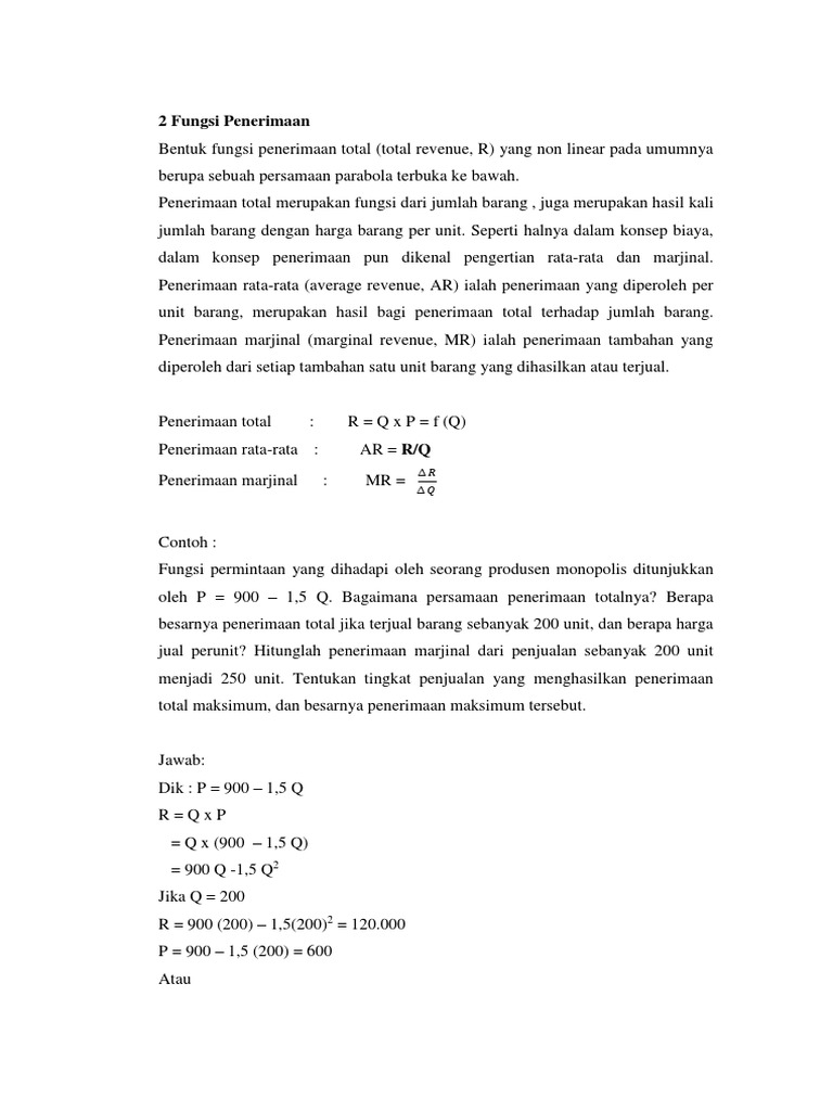 2 Fungsi Penerimaan | PDF