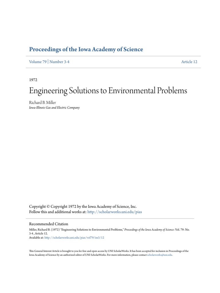 Engineering Solutions To Environmental Problems: Proceedings of The ...