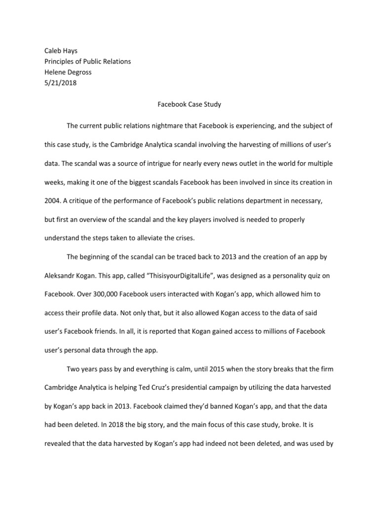 Facebook Analytica Case Study | PDF | Facebook | Communication