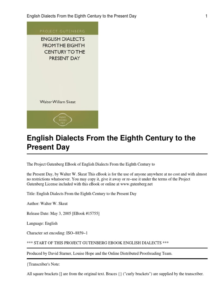 English Book - Dialects | PDF | Bede | English Language