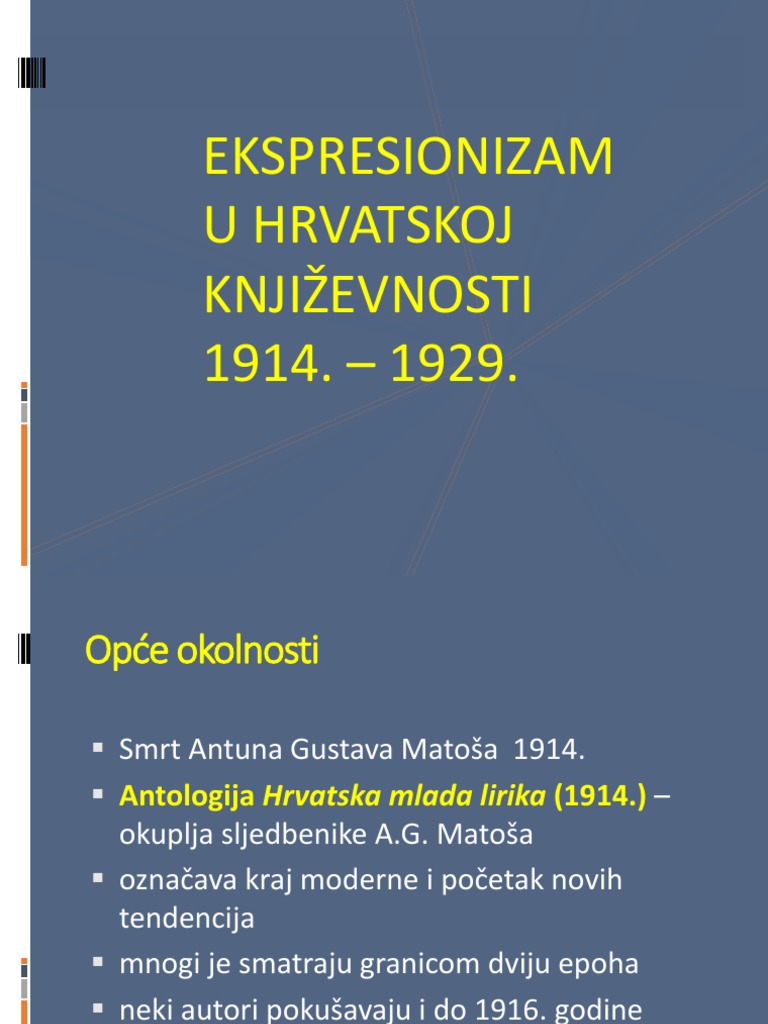 Ekspresionizam U Hrvatskoj Uvodni Sat | PDF