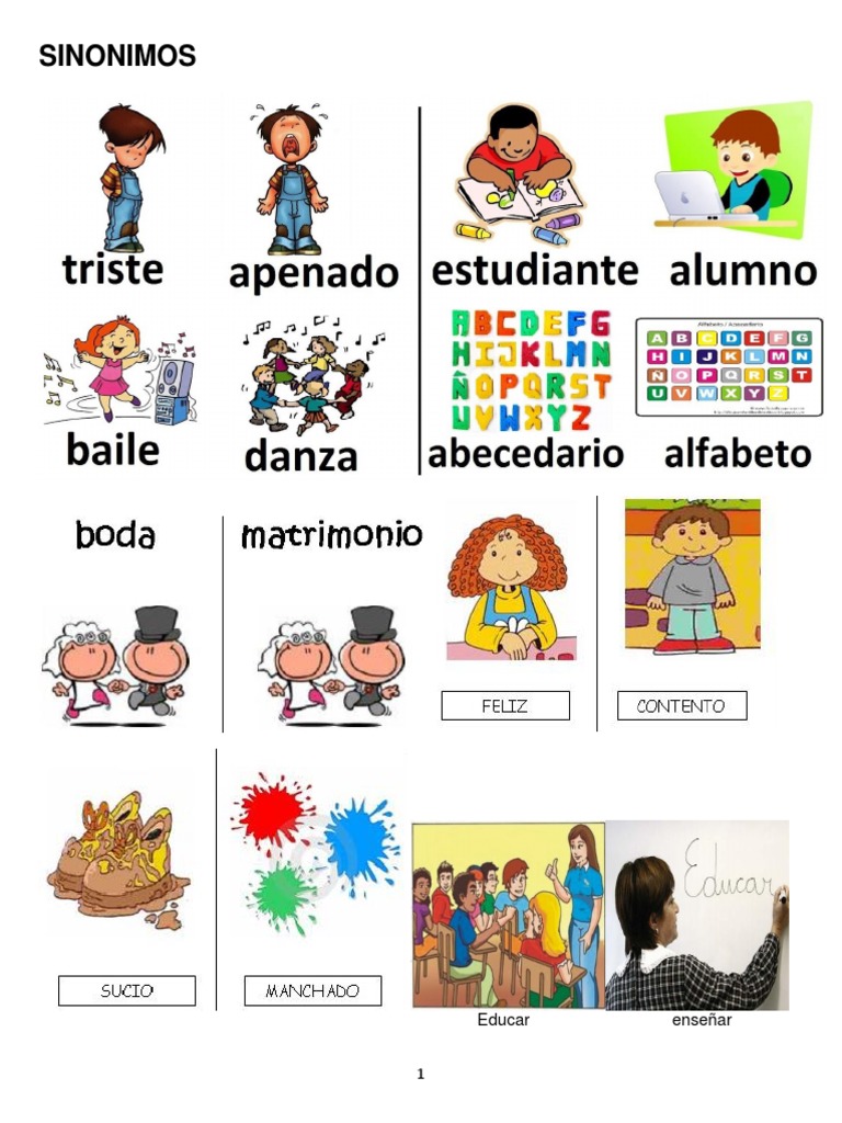 25 SINONIMOS ANTONIMOS Y HOMONIMOS PARONIMOS JULIA Chux Kis | PDF ...
