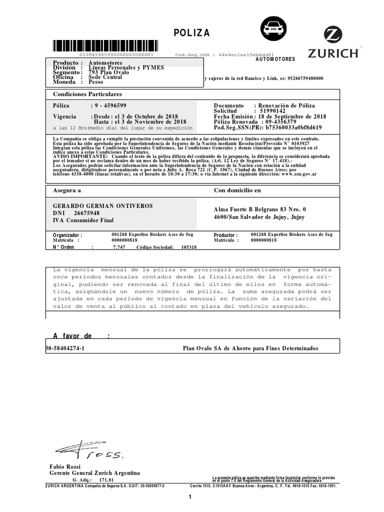 Poliza | PDF | Póliza de seguros | Seguro