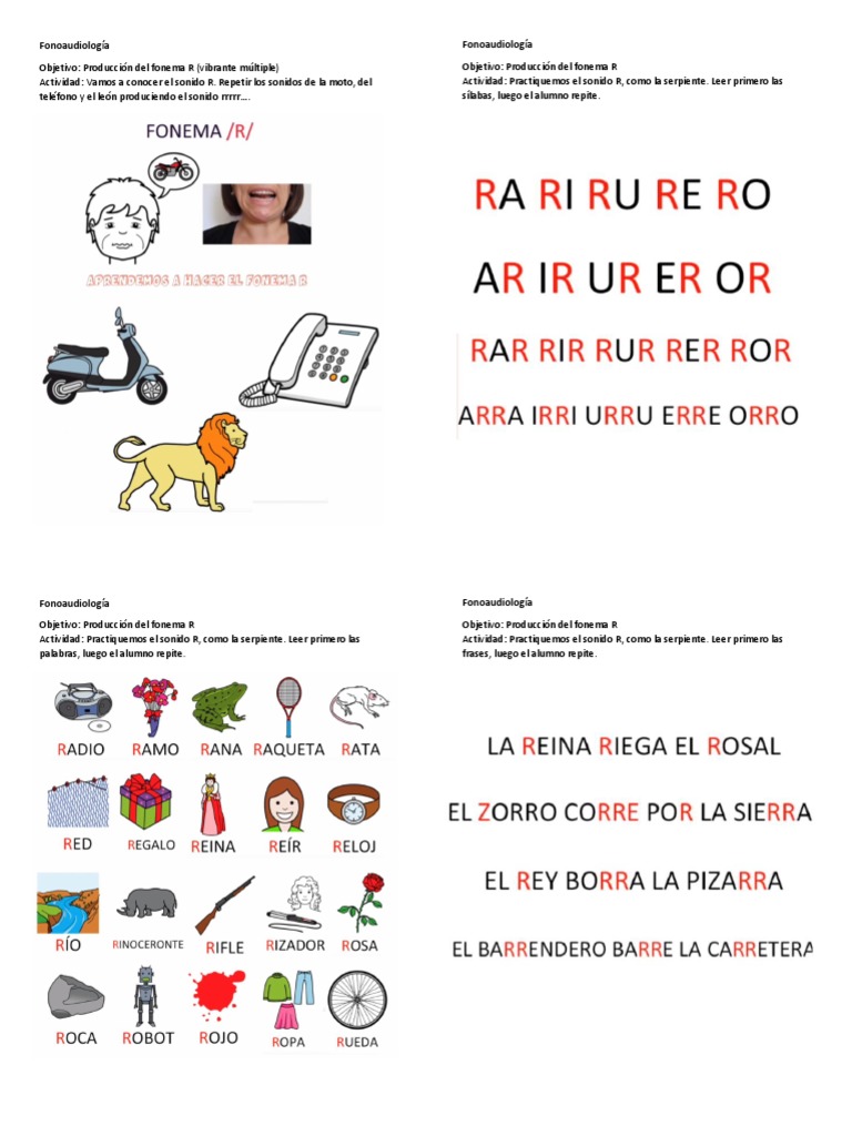 Actividades Fonema RR | PDF | Comunicación humana | Fonología