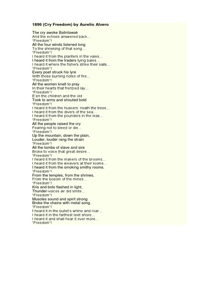 1896 (Cry Freedom) by Aurelio Alvero | PDF
