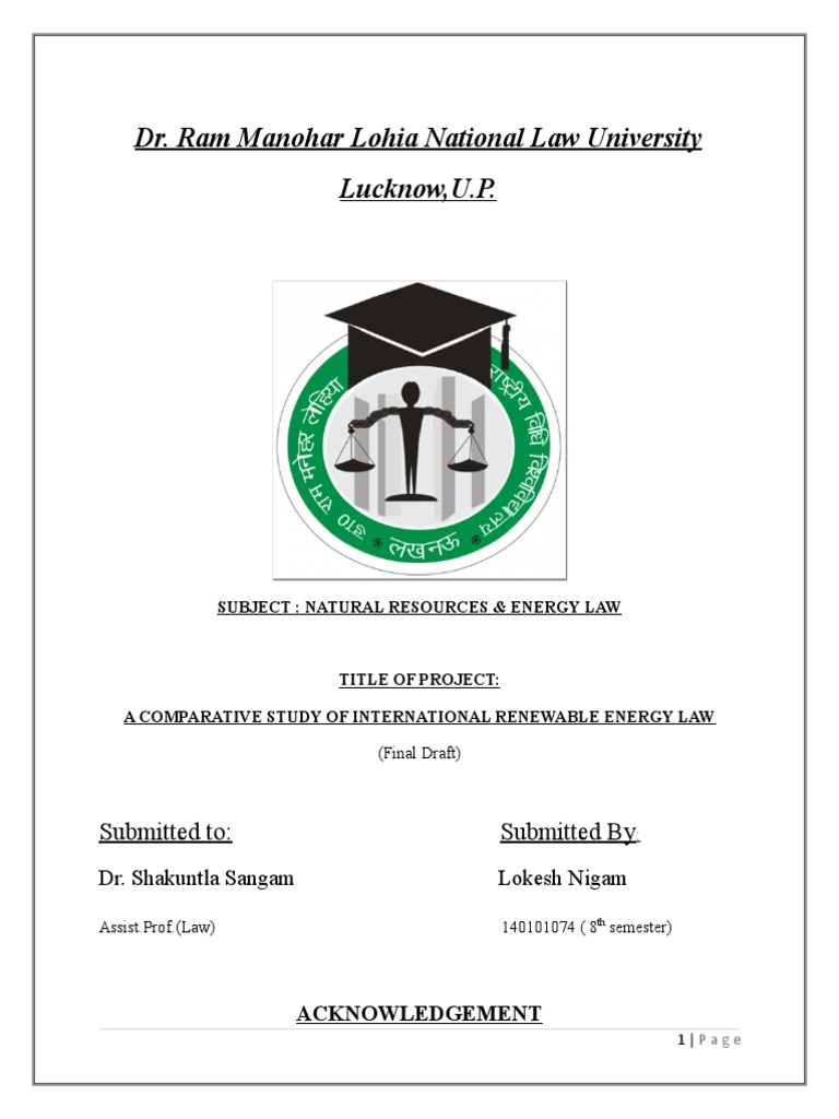 Natural Resources & Energy Law Seminar Paper FD | PDF | Energy ...