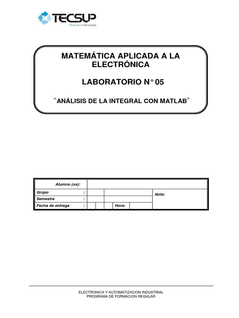 Lab 5 Integrales Con Matlab 2019 - 1 | PDF | Matlab | Integral