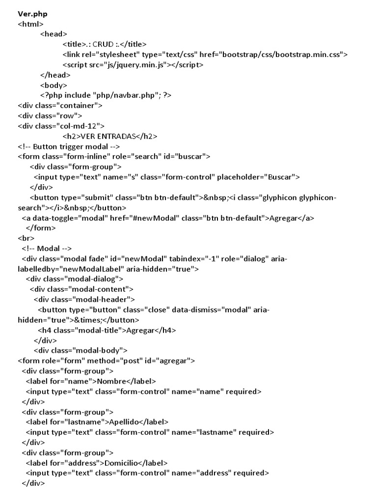 Codigo Crud + Busqueda PHP | PDF | Data | Information Retrieval